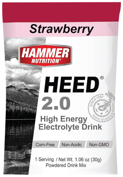 Hammer HEED 2.0 High Energy Drink Mix - Strawberry, 12 Single Serving ...